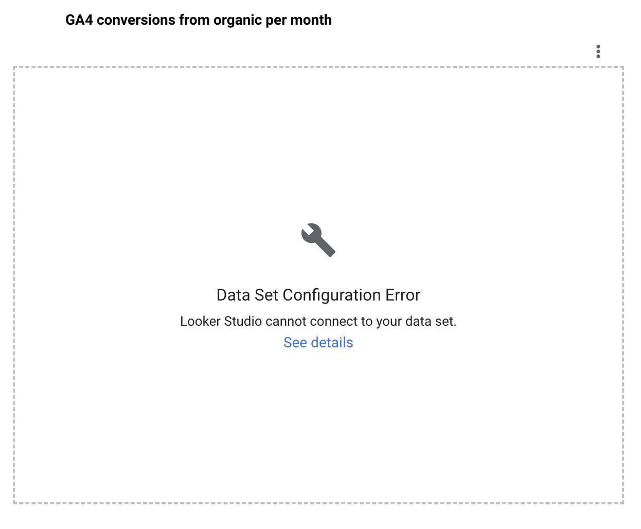 How to solve 'Data Set Configuration Error' from GA4 in Looker Studio